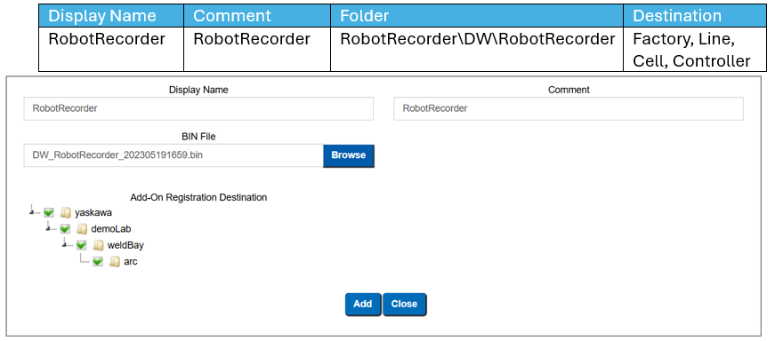 Install Robot Recorder Add-On – Yaskawa Motoman